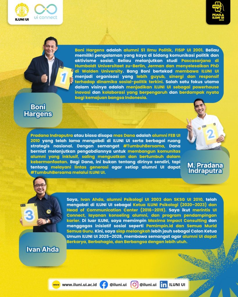 Calon Ketua Umum ILUNI UI Periode 2025 - 2028 - ILUNI UI